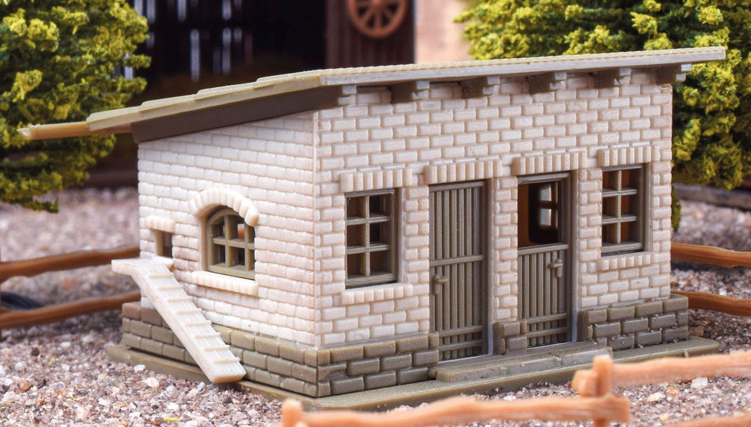 Vollmer 47709 - Stall mit Zaun