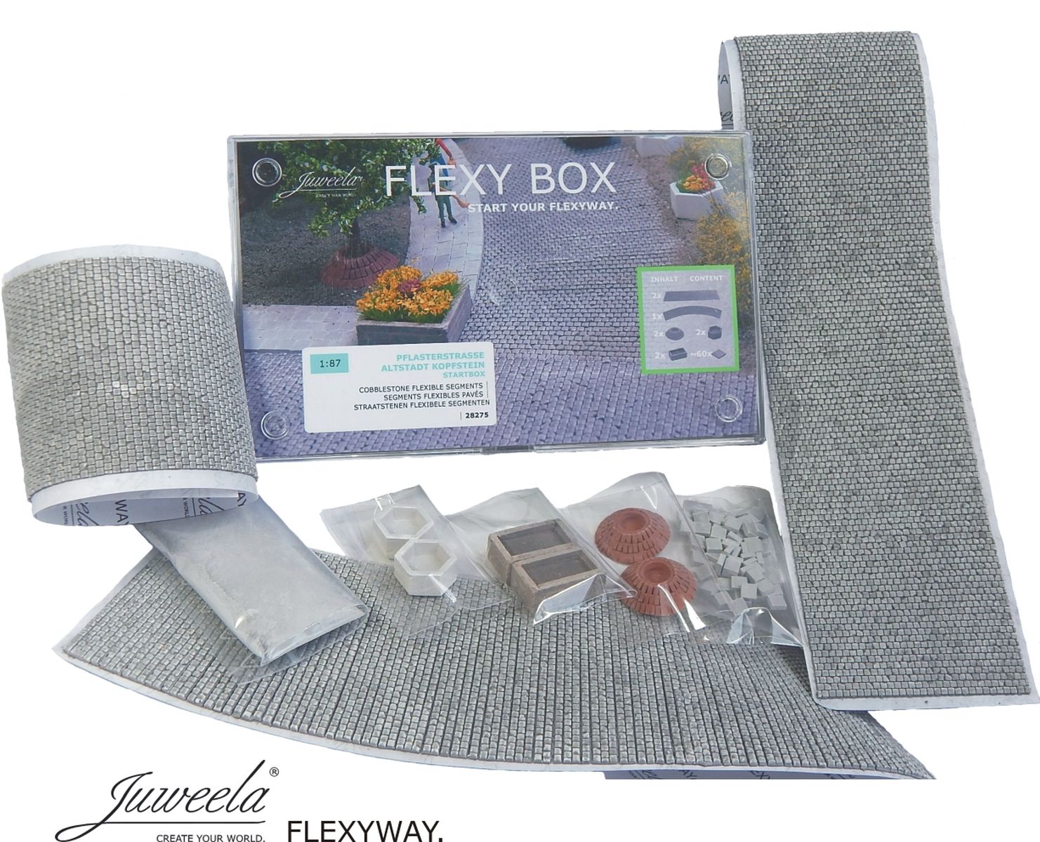 Juweela 28275 - FLEXY BOX Startbox Pflasterstraße Altstadt Kopfstein ...
