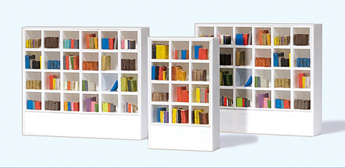 Preiser 17243 - Bücher und Regale, als Bausatz