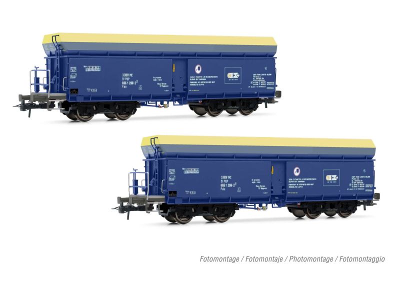 Rivarossi HR6602 - 2er Set Schiebeplanenwagen Lails 'Indesit + Ariston + Scholtès', FS, Ep.V