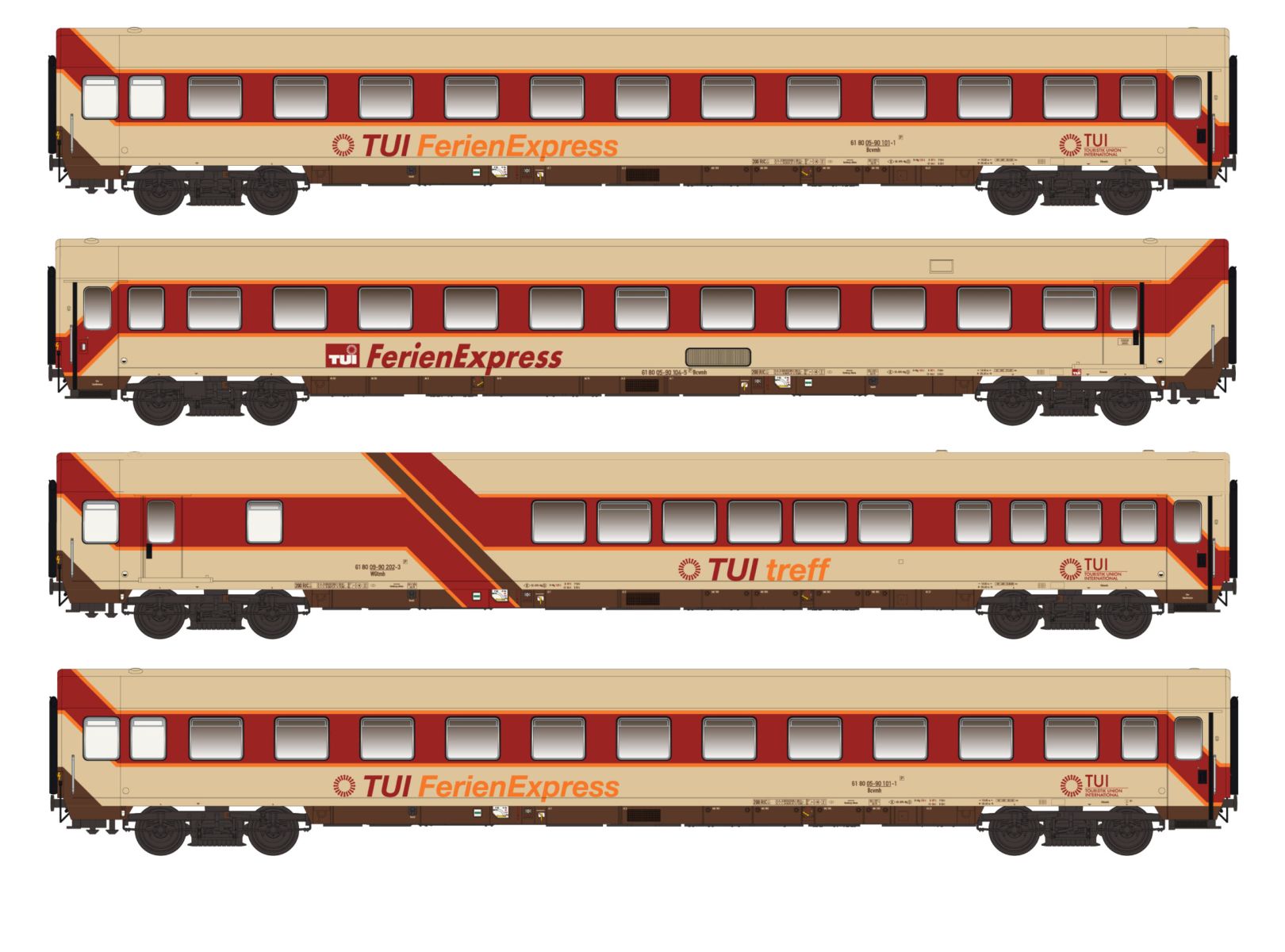 LS Models LS96027N - 4er Set Personenwagen, TUI Ferienexpress, Ep.IV, Set 1