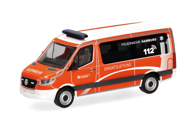 Herpa 098830 - MB Sprinter '18 Bus Flachdach ELW "Feuerwehr Hamburg ...