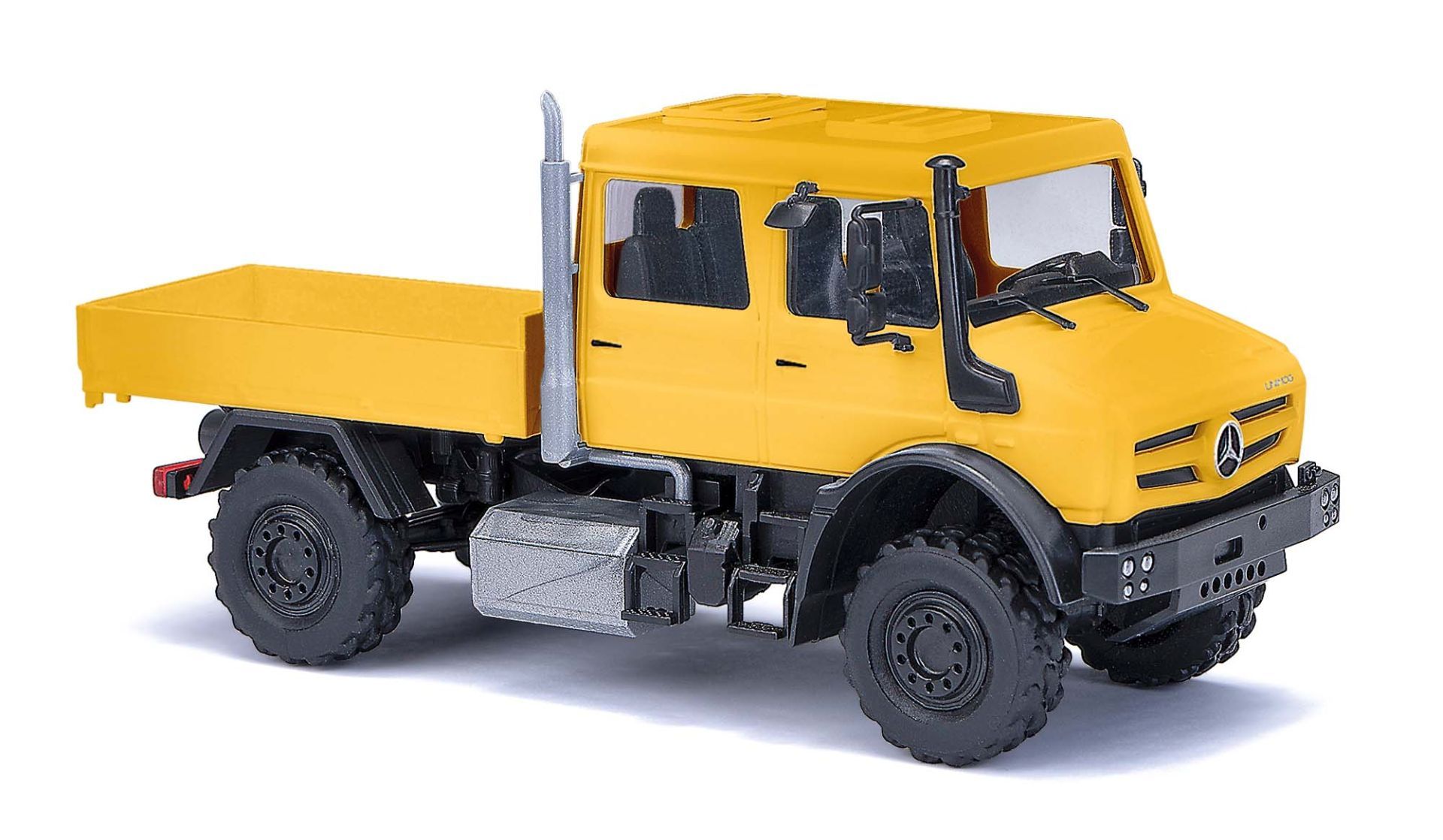Busch 51080 - Mercedes-Benz Unimog U 5023 Doppelkabine, Bj. 2013, gelb