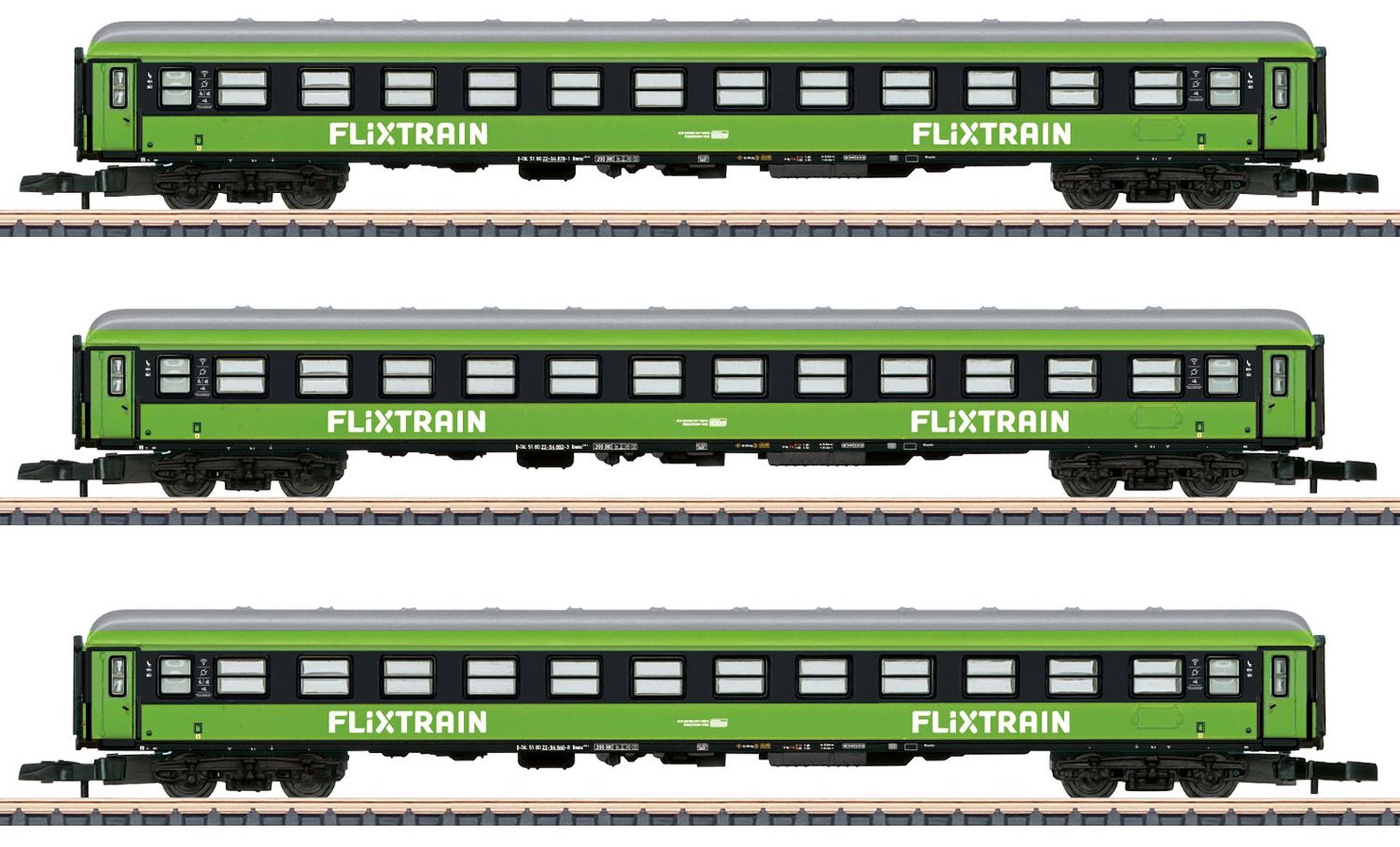 Märklin 87403 - 3er Set Personenwagen, FlixTrain, Ep.VI