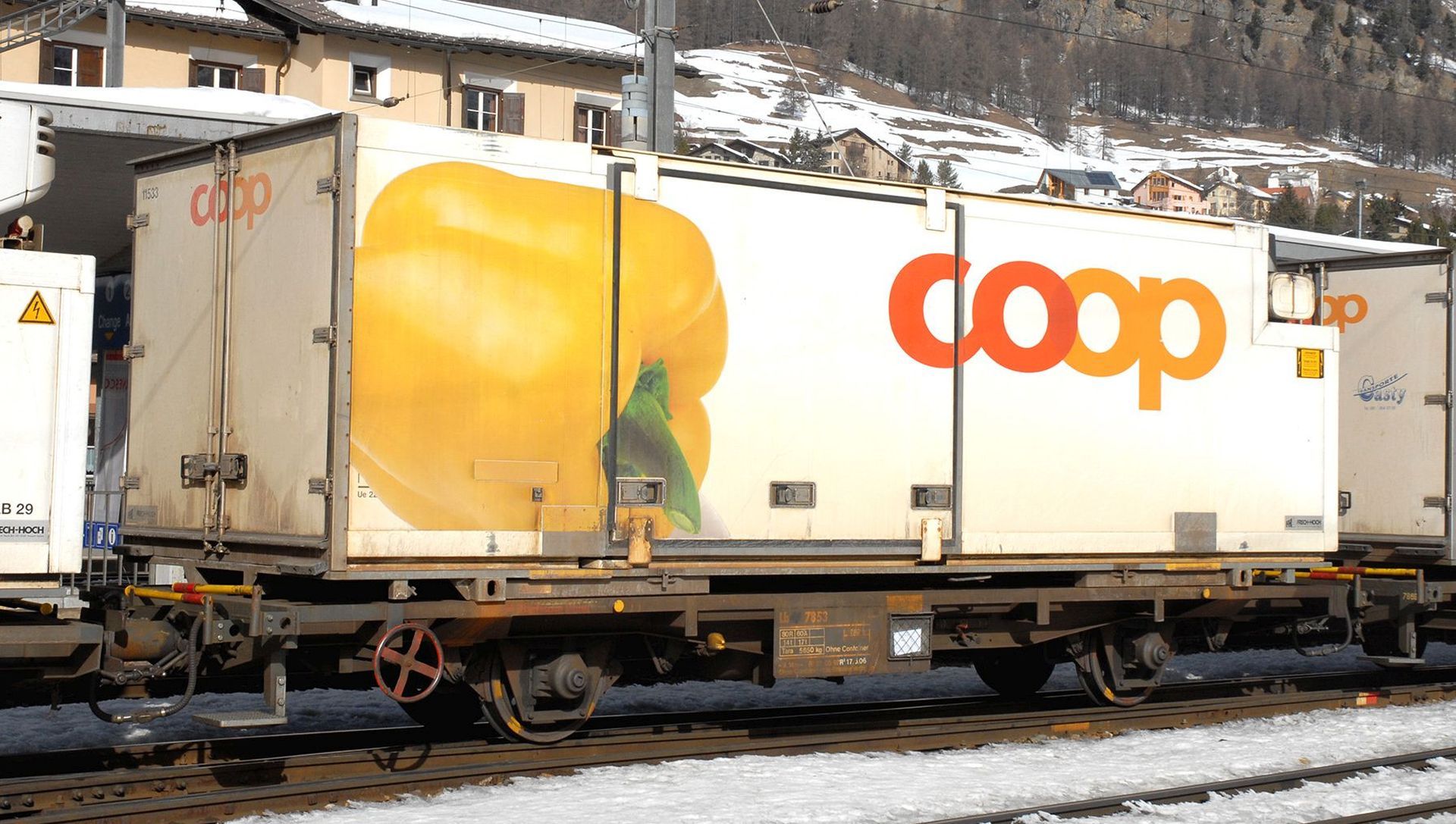 Bemo 9469119 - Containertragwagen Lb-v 7879 mit Coop-Container "Paprika ...