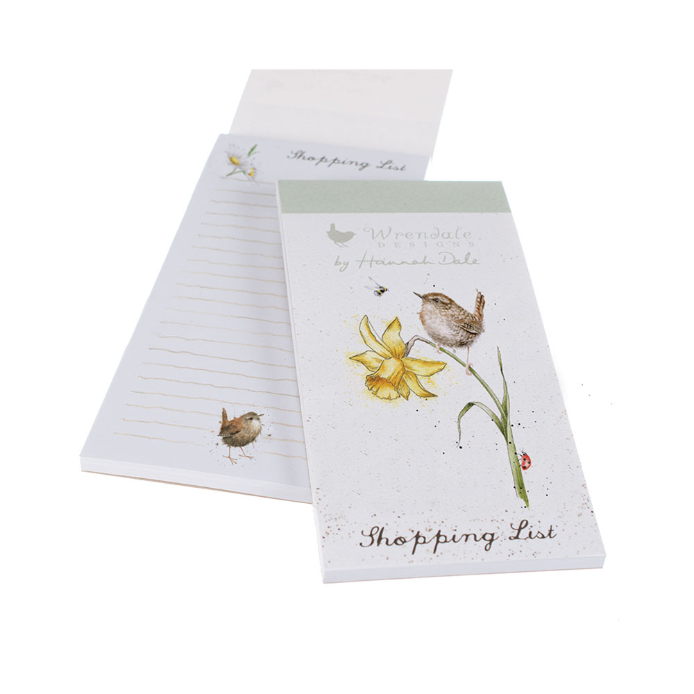 Wrendale Einkaufsblock mit Magnetstreifen, Motiv Vogel und Hummel " The ...