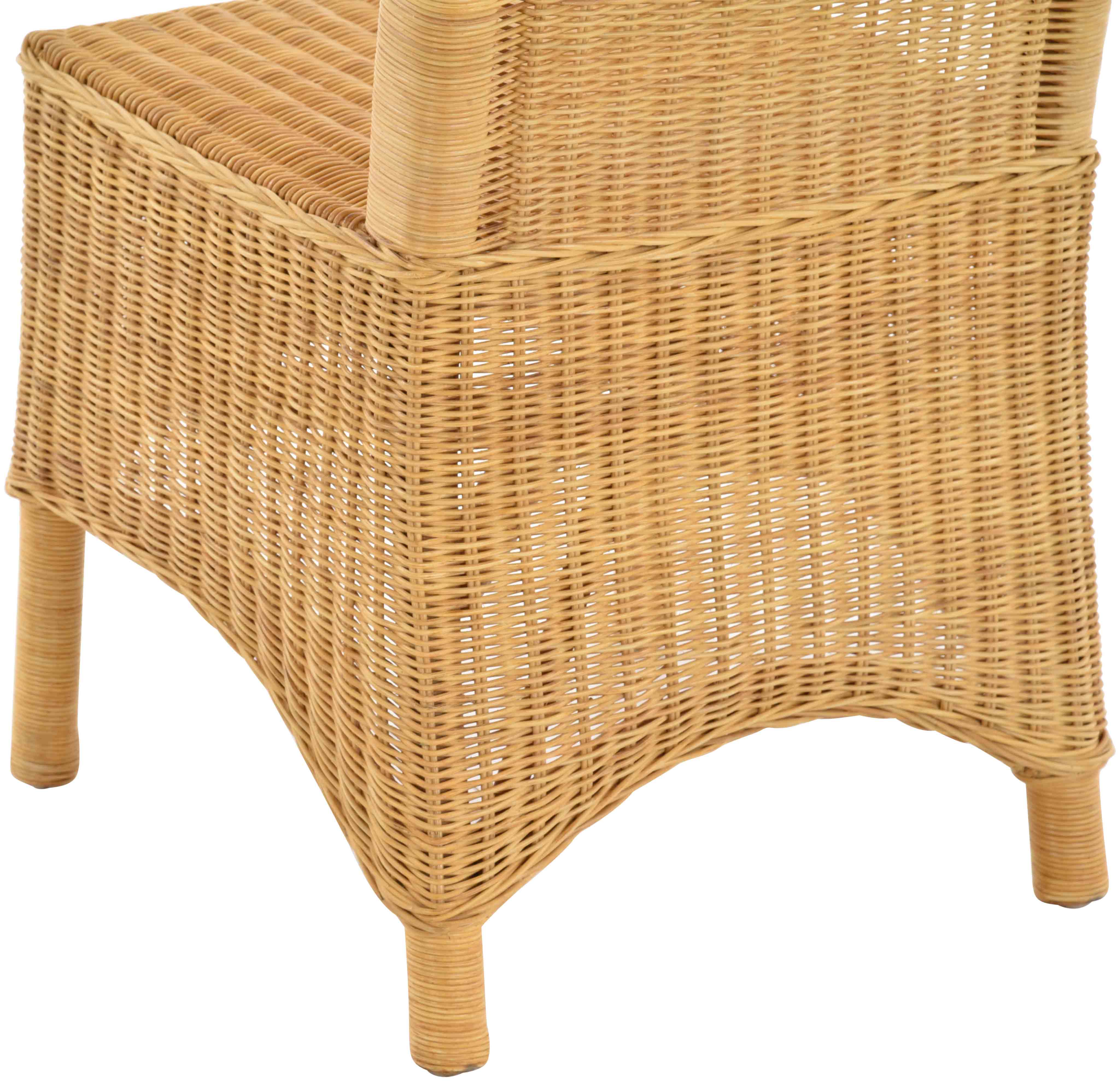 Esszimmer Korbstuhl Nora aus Rattan mit hoher Rückenlehne | Honig ...