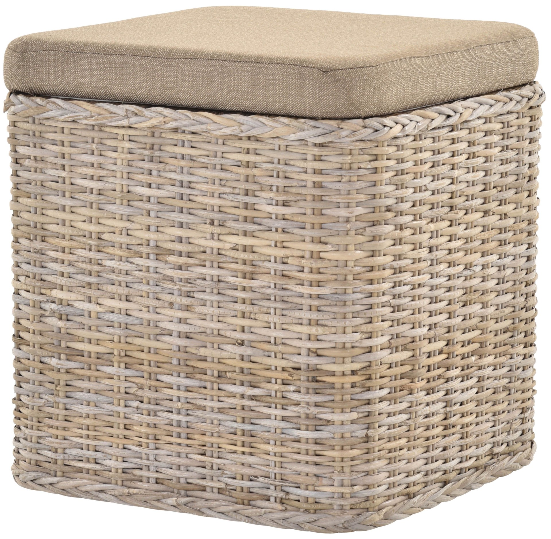 Sitzhocker mit Stauraum aus Rattan | Bunt | Krines Home