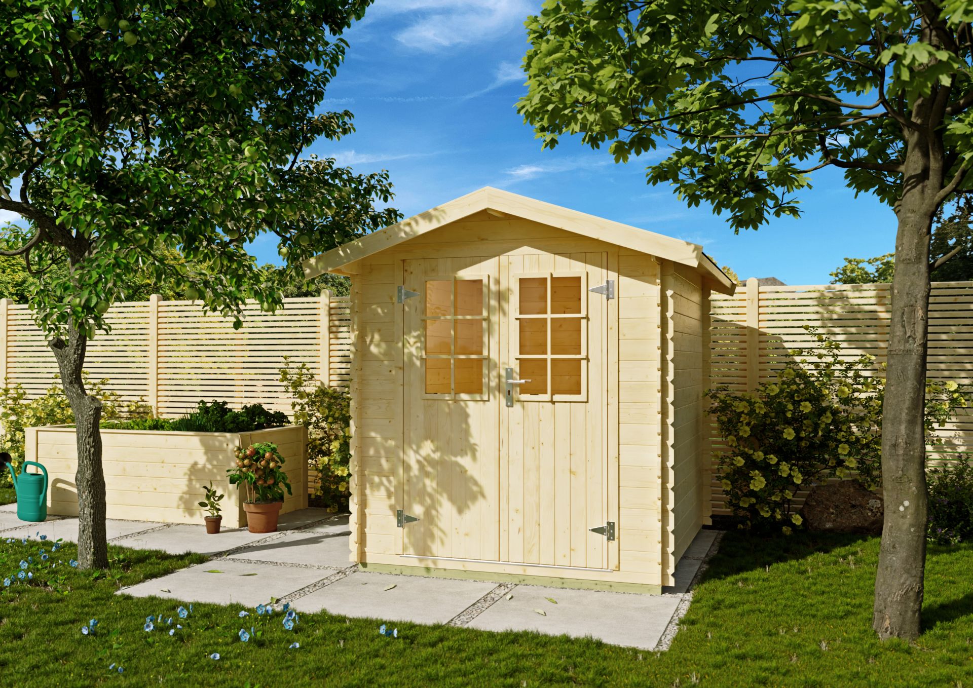Gartenhaus kaufen als Bausatz direkt vom Hersteller Finnia Gartenwelt