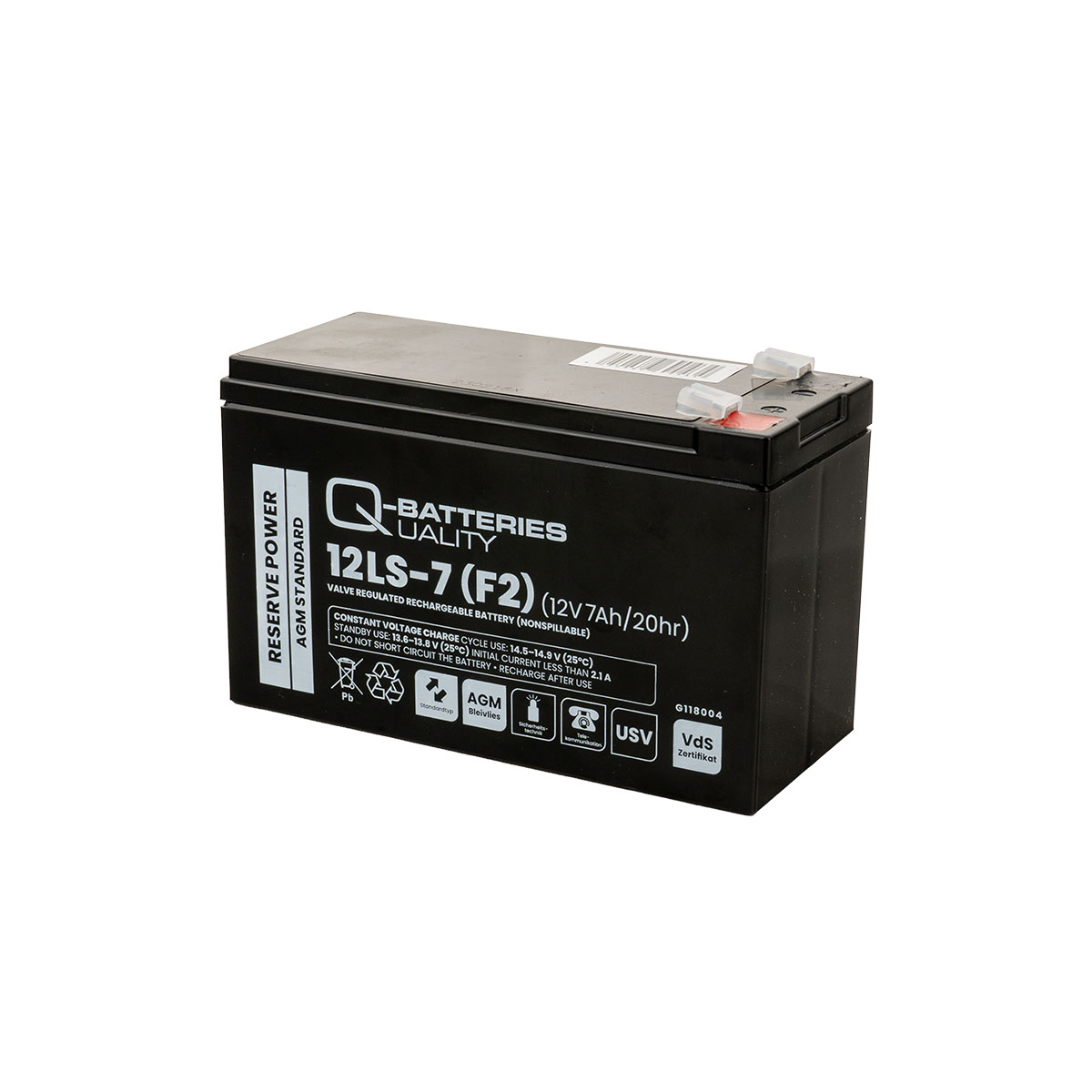 Q-Batteries 12LS-7 F2 12V 7Ah Blei-Vlies-Akku / AGM VRLA mit VdS ...