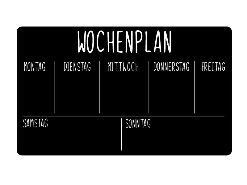 Wand-Tafel Wochenplaner | selbstklebend & magnetisch | Familienplaner