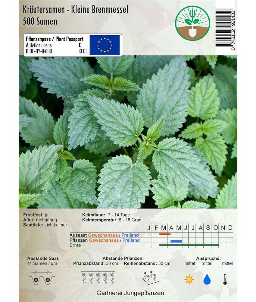 Kleine Brennnessel / Nettle - Urtica urens - 500 Samen