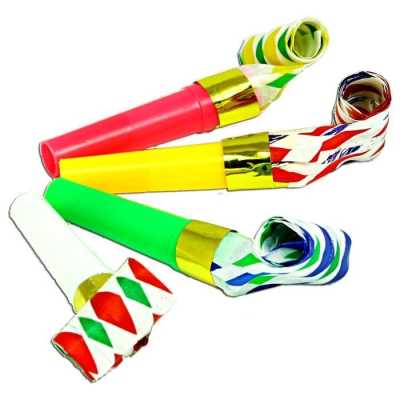 Luftrüssel mit Tröte für tolle Partystimmung, 23 cm, aus Papier/Plast