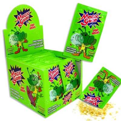 Großpack Magic Gum Saurer Apfel 50 Tütchen Knisterpulver
