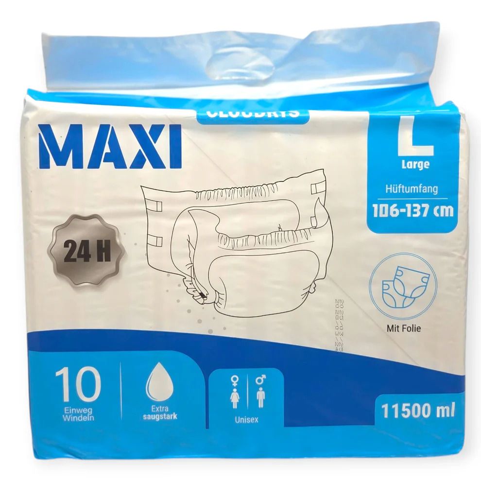 Cloudrys Maxi weiß | 11,5-Liter-Windel mit höchster Saugstärke für Tag ...