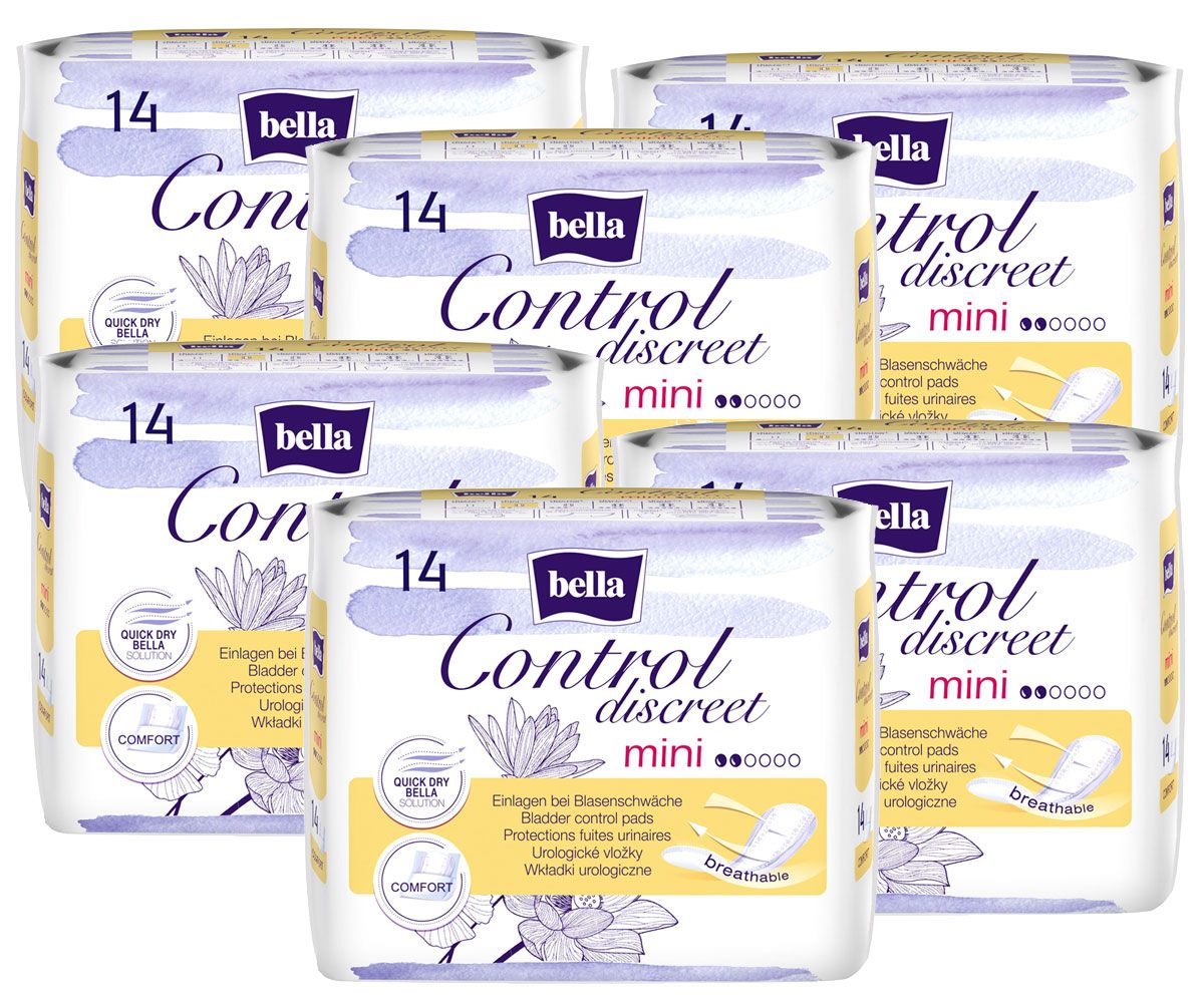 Bella Control Discreet - MINI - Hygieneeinlagen - 6x14 Stück Pack